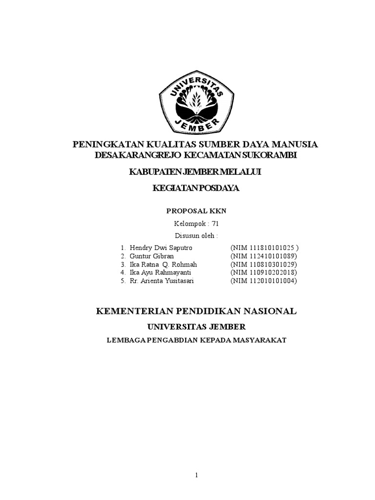 Contoh Proposal KKN | PDF