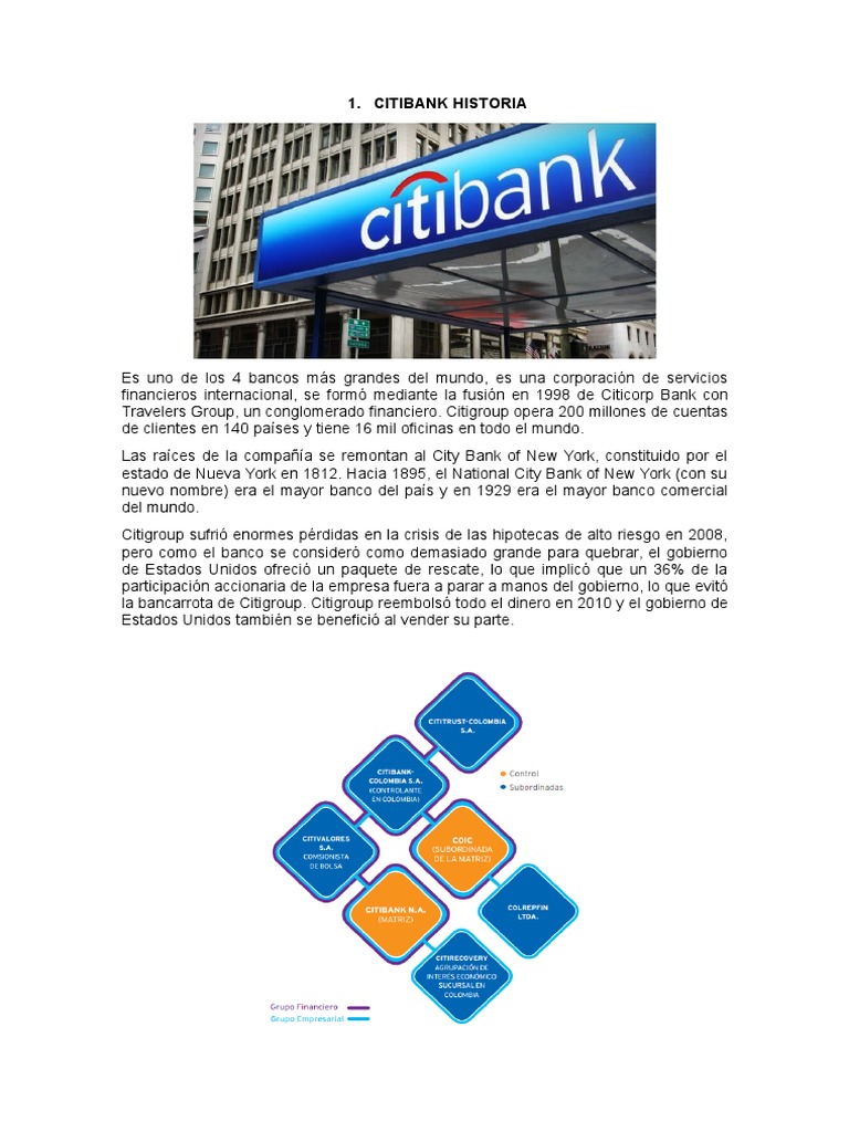Citibank Historia | PDF | Citibank | Citigroup