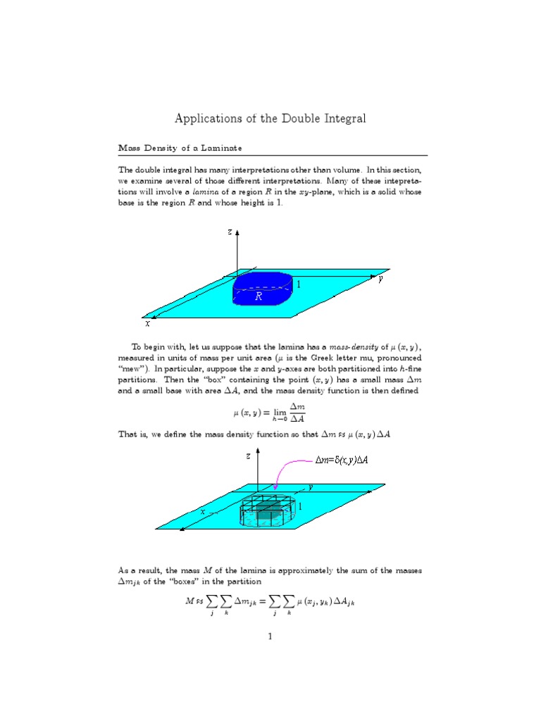 Double Integrals in Mass and Density | PDF | Probability Density ...