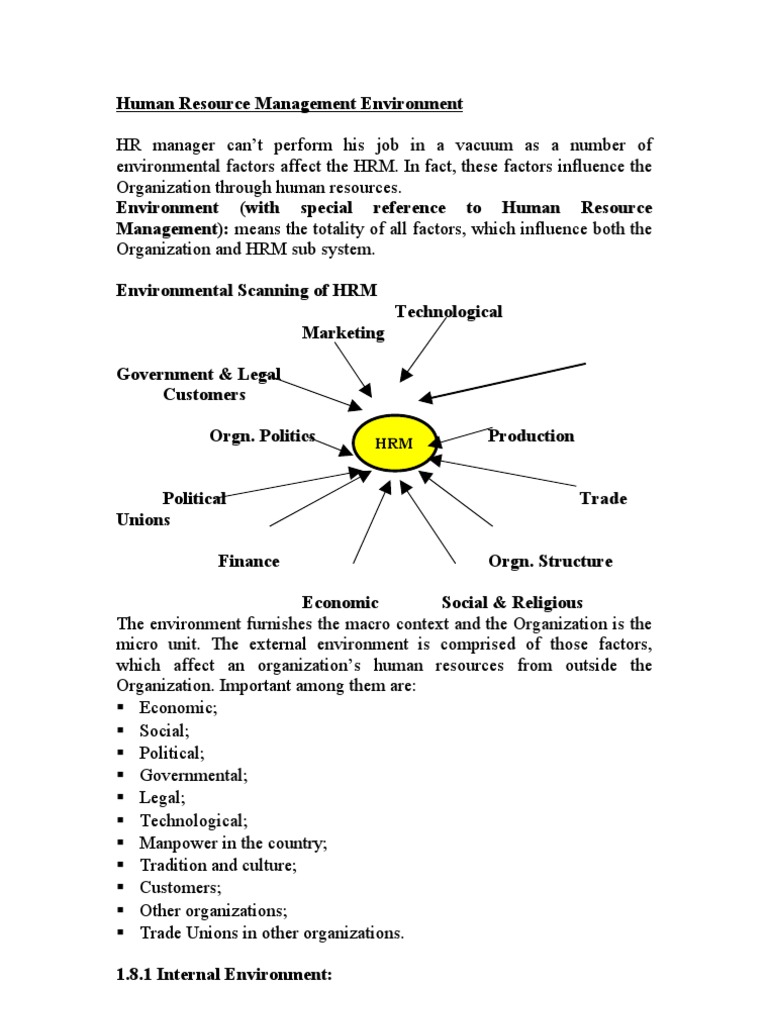 HRM Environmental Factors Analysis | PDF | Human Resource Management ...