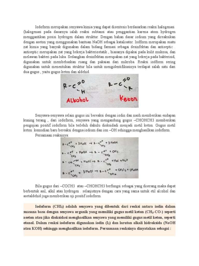 Iodoform Merupakan Senyawa Kimia Yang Dapat Disentesis Berdasarkan ...