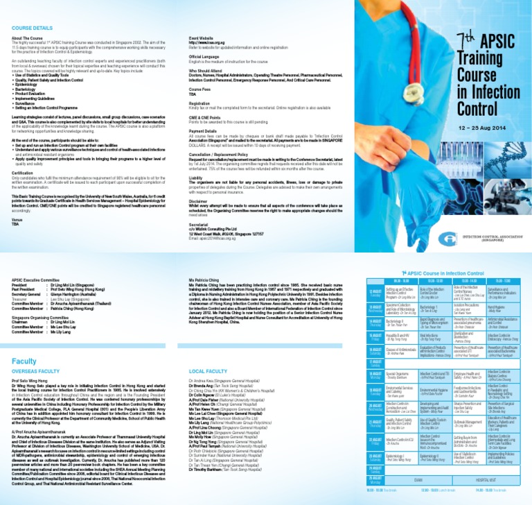 APSIC Brochure | PDF | Infection Control | Medical Humanities