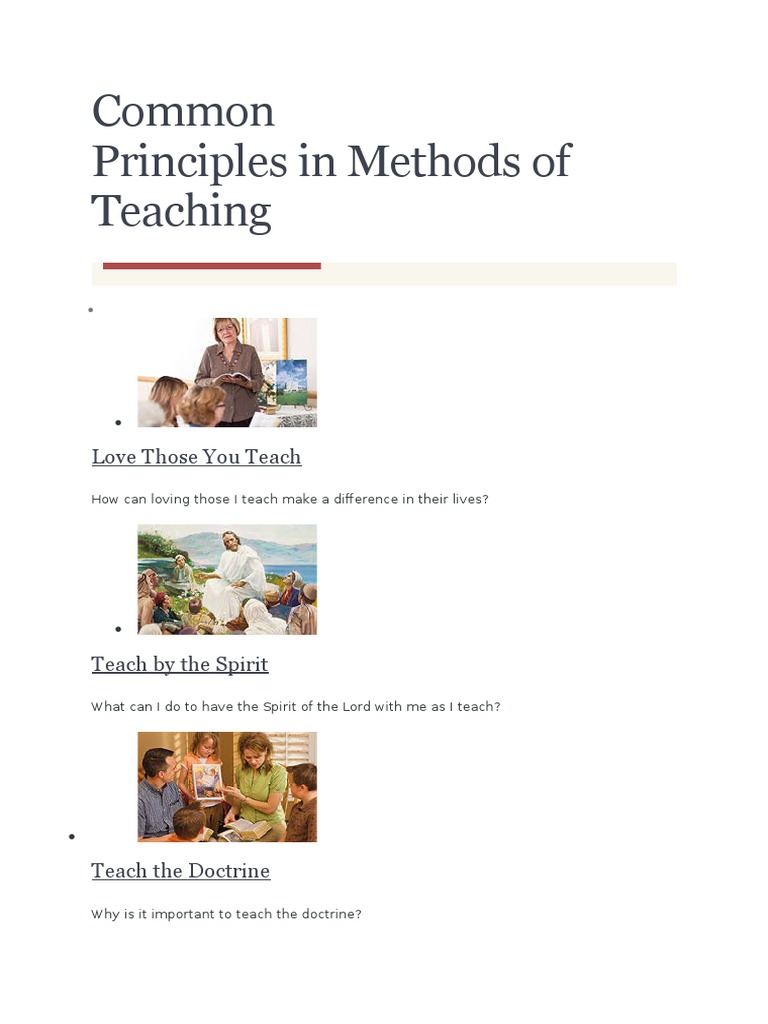Teaching Principles and Methods Guide | PDF