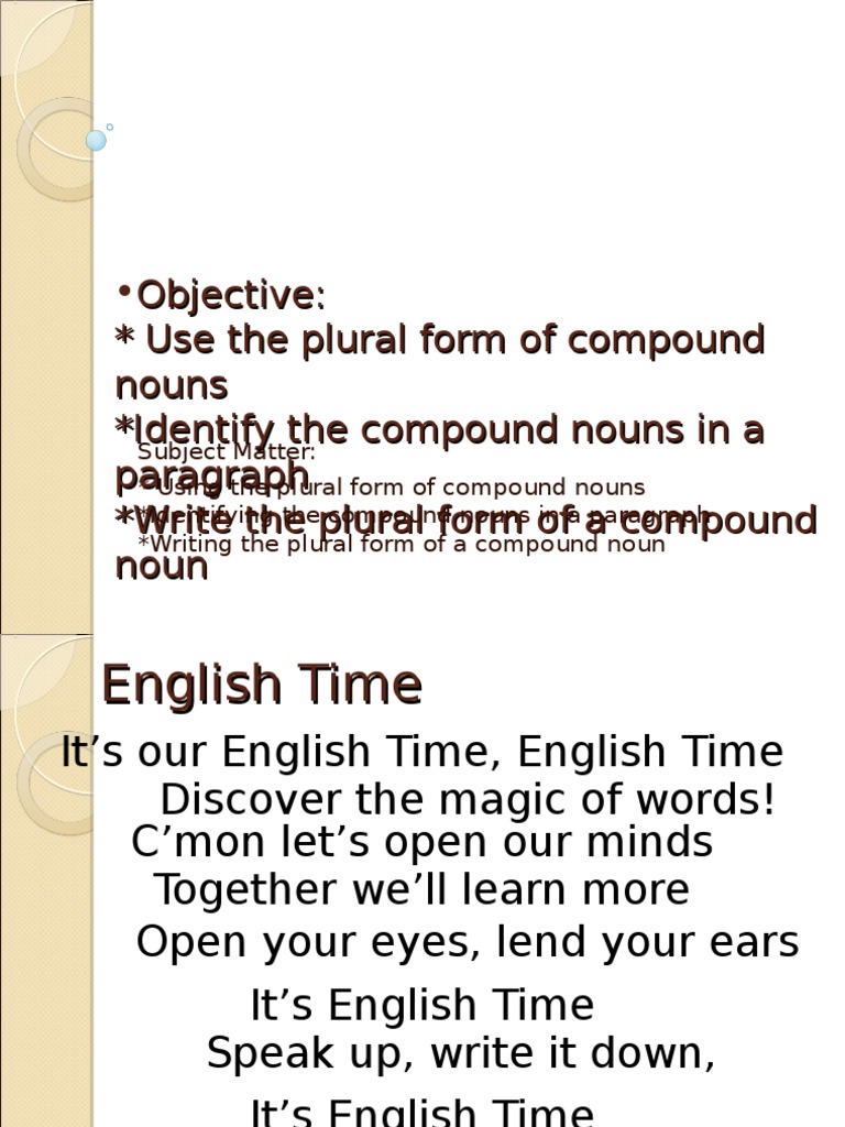 LESSON: Compound Nouns | PDF | Plural | Noun