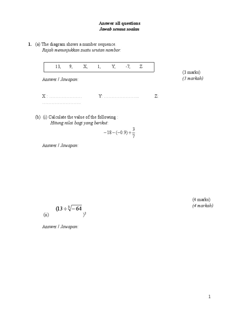 Math F3-Trial (PT3 Style) | PDF | Geometri Konveks | Luar Angkasa