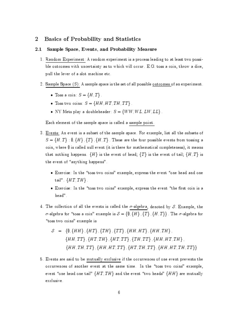 2 Basics of Probability and Statistics | PDF | Probability | Sampling ...