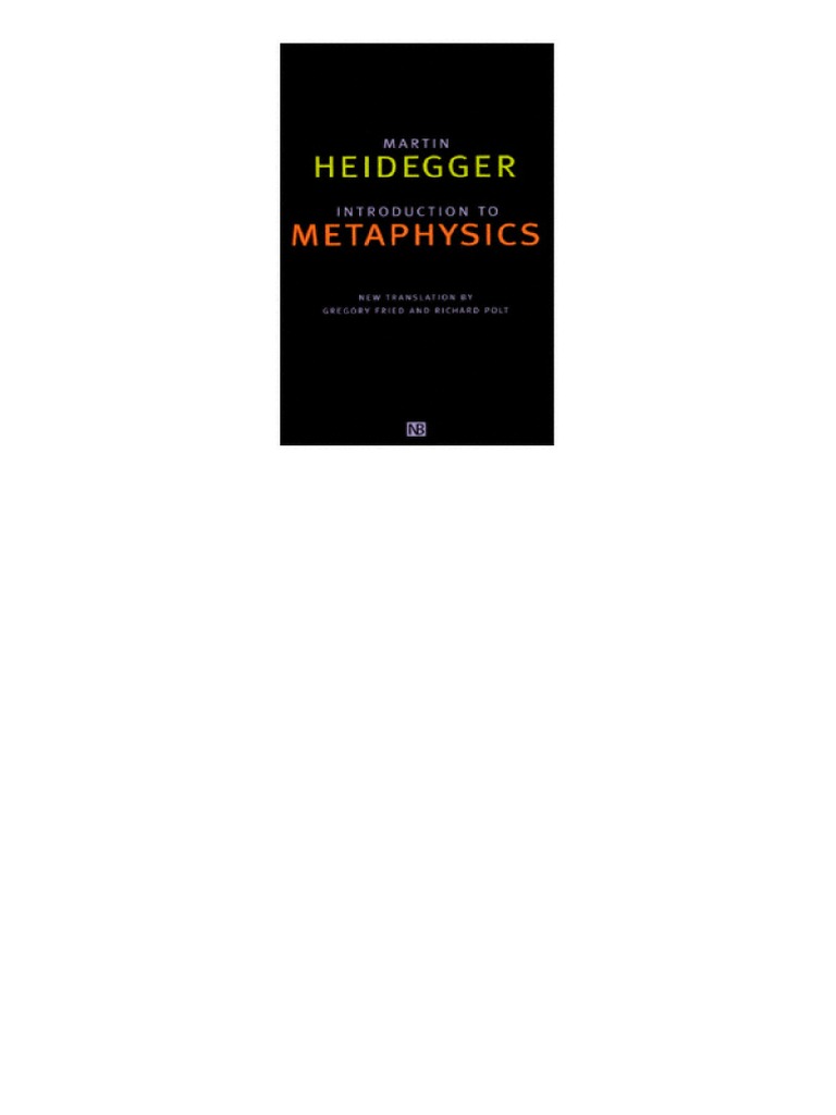 Heidegger Introduction To Metaphysics PDF | PDF | Martin Heidegger ...