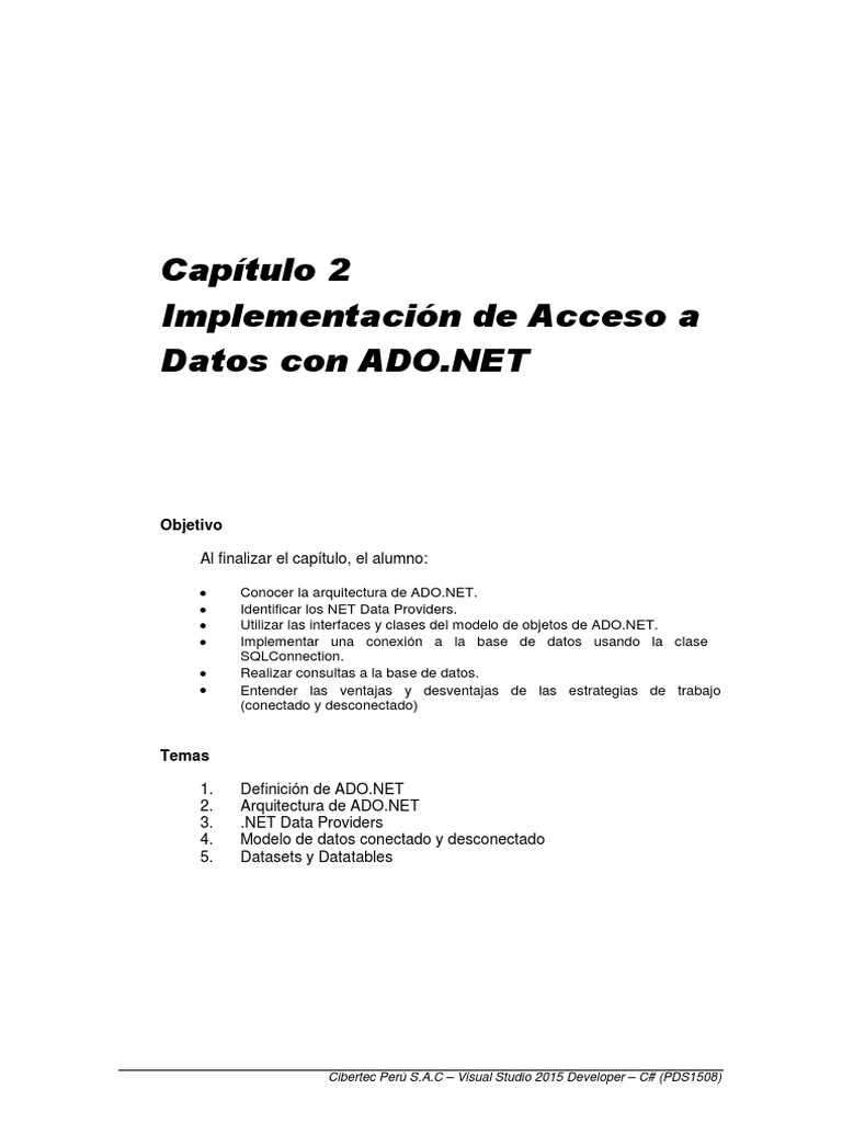 Acceso Datos ADO NET | PDF | Servidor SQL de Microsoft | .NET Framework