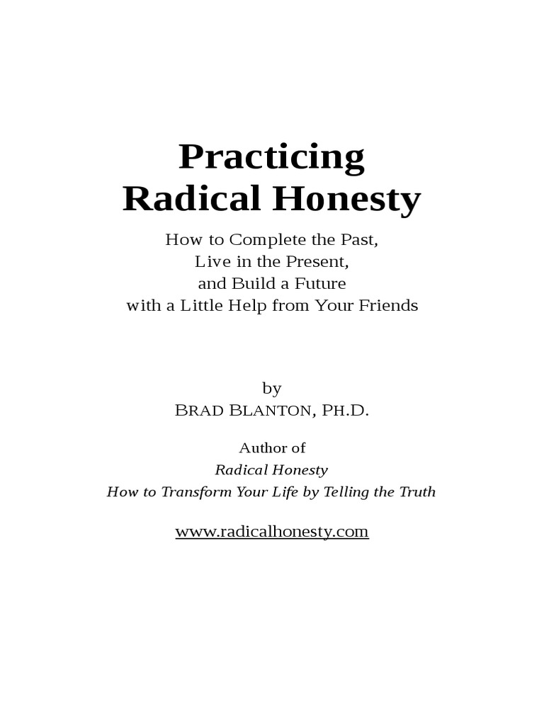 Radical Honesty | PDF | Psychotherapy | Lie
