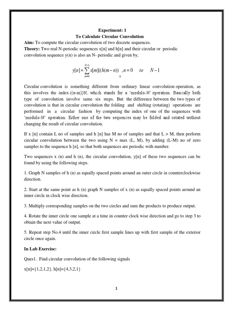 DFT and Circular Convolution Analysis | PDF | Discrete Fourier Transform | Histogram