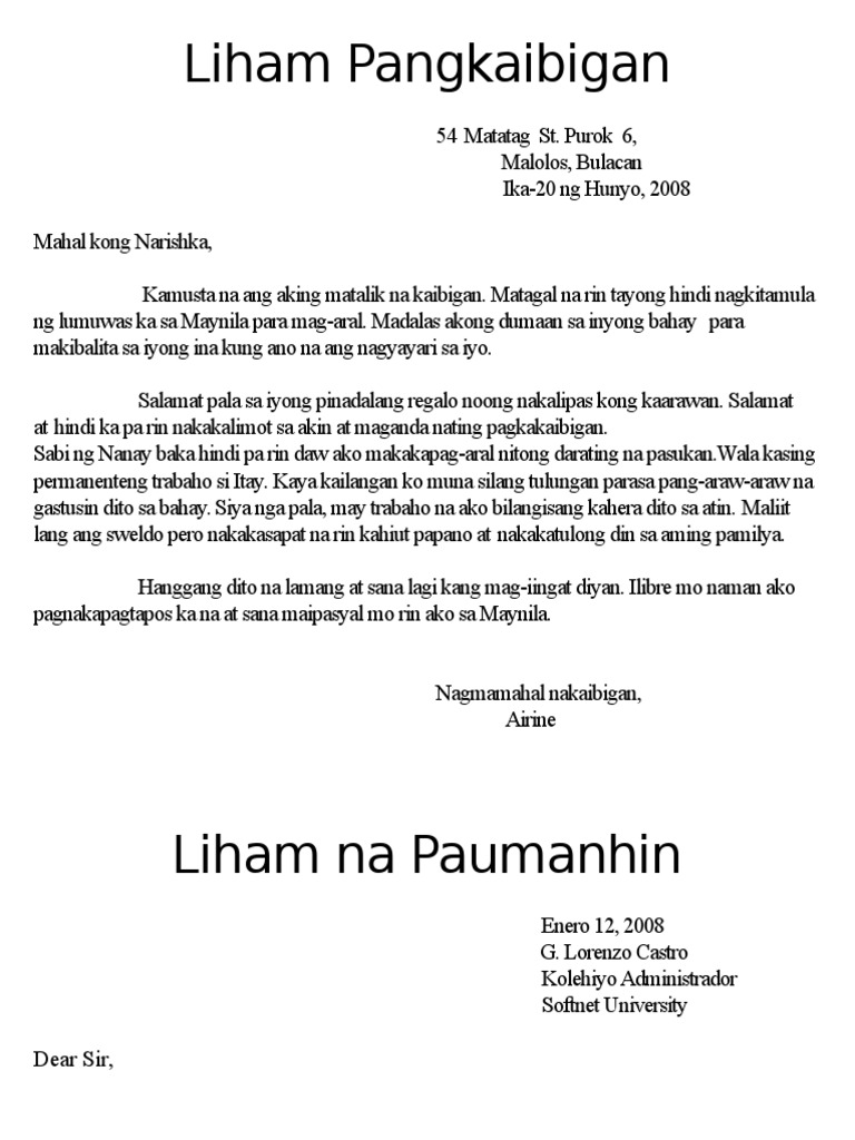 Iba't-Ibang Uri NG Liham | PDF