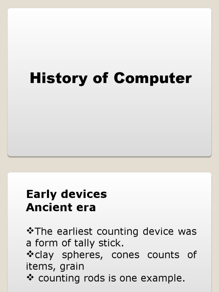 A Brief History of Early Counting Devices and the Development of the ...
