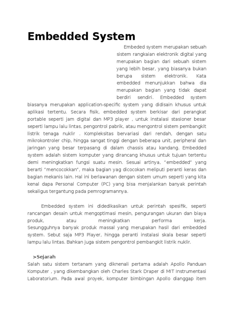 Embedded System | PDF | Seni | Komputer