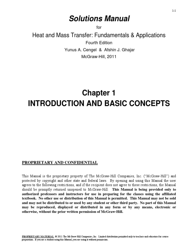 Heat 4e SM Chap01 PDF | PDF