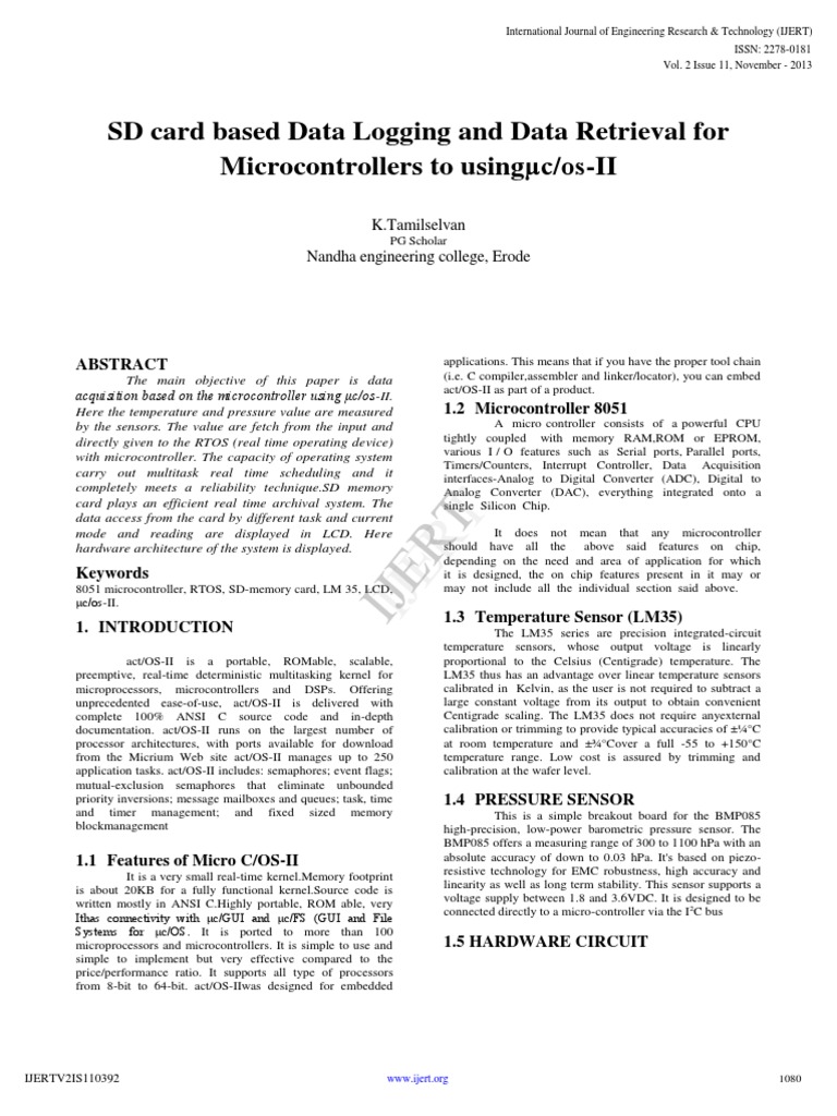 Jurnal Tentang SD Card | PDF | Microcontroller | Central Processing Unit