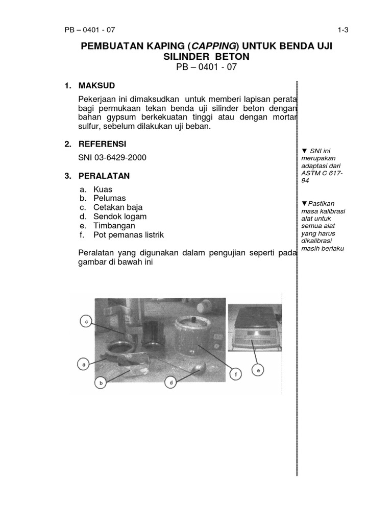 Capping Silinder Beton 0401 | PDF