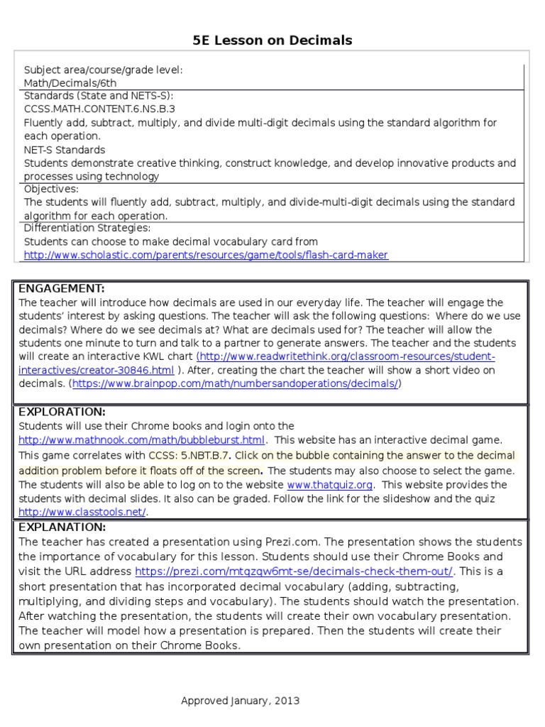 5e Lesson Plan Ideas 2 | PDF | Educational Assessment | Education Theory