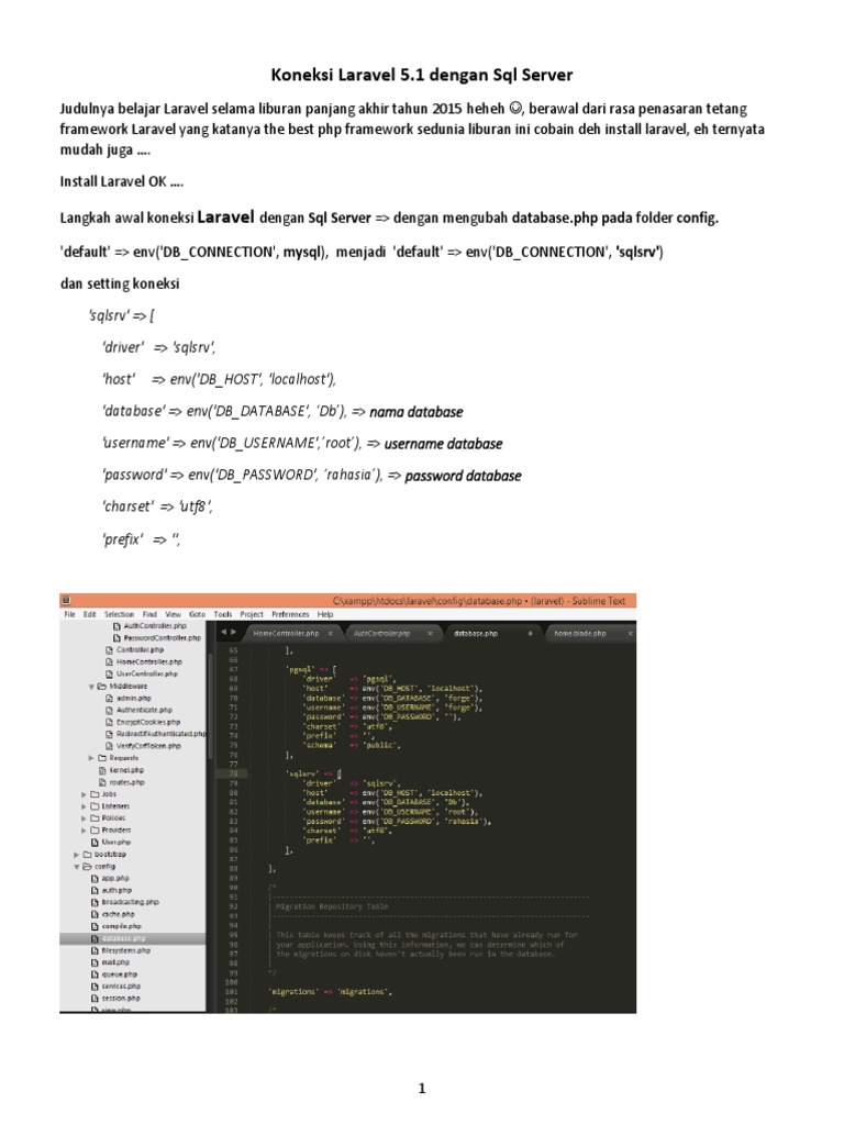 Laravel Dengan SQL Server | PDF | Metode & Bahan Ajar | Teknologi ...
