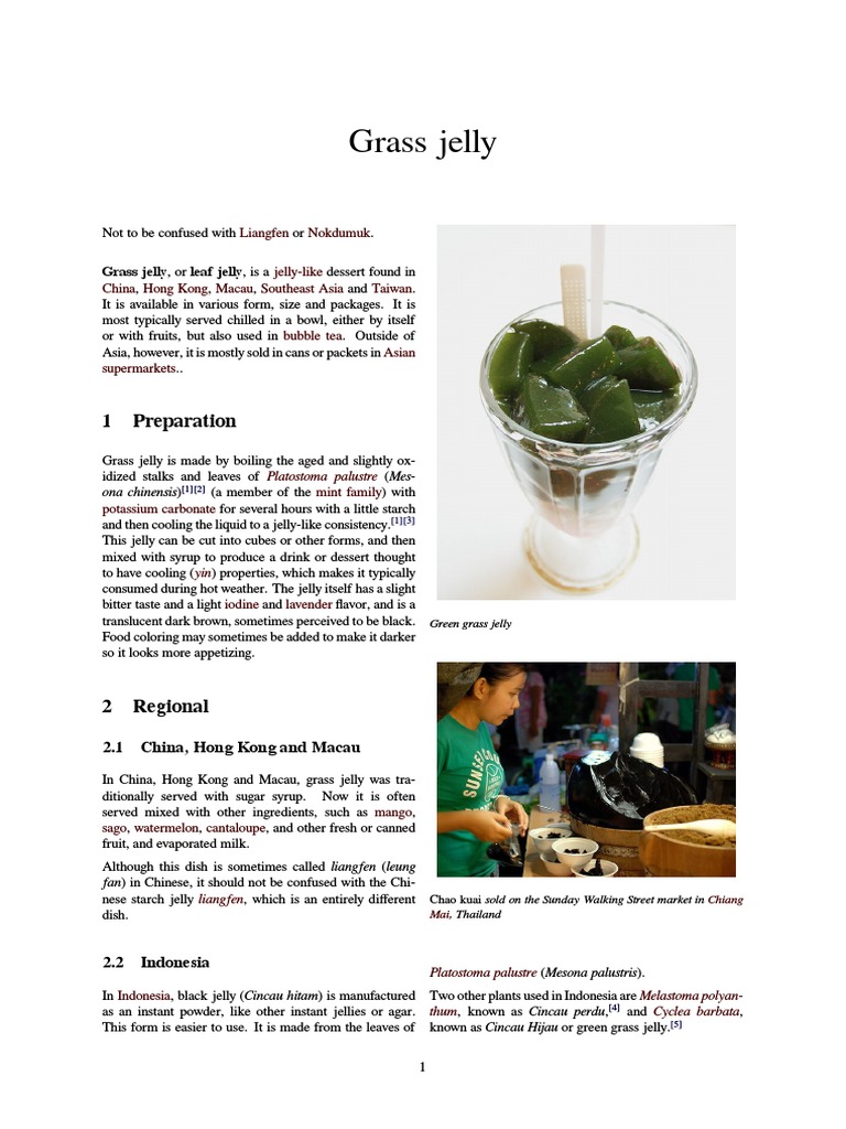 Grass Jelly | PDF | Food Ingredients | Foods