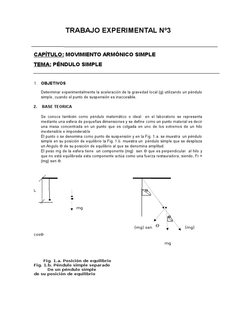 Pendulo Simple | PDF | Péndulo | Dinámica (Mecánica)