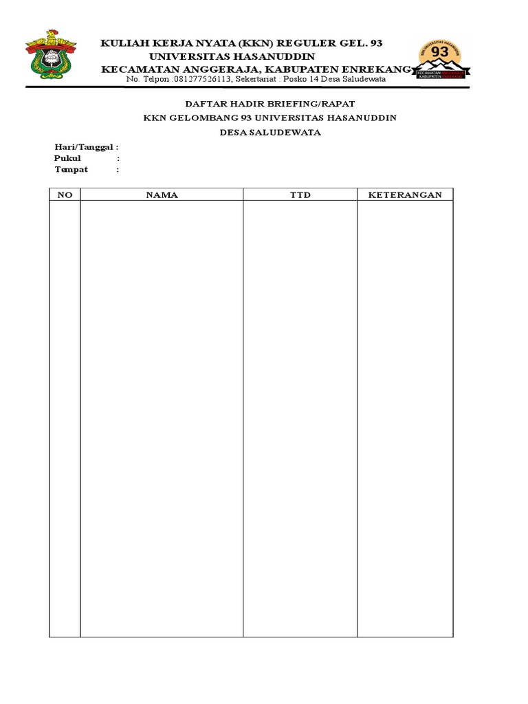 Absensi Briefing | PDF