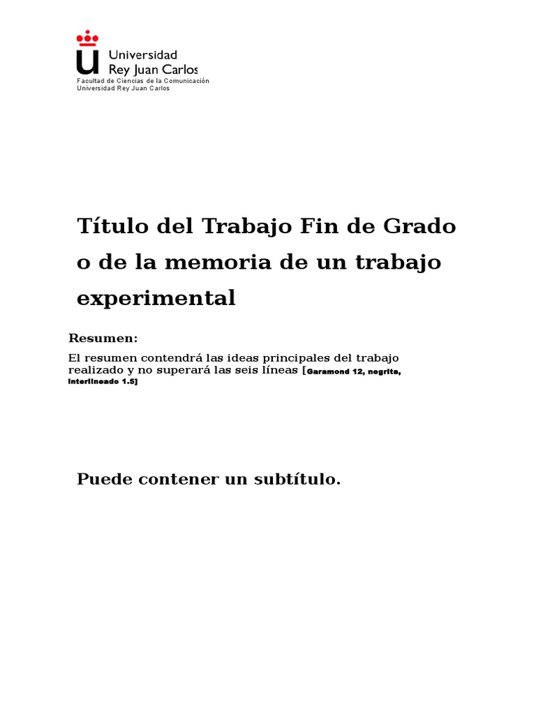 TFG Plantilla | PDF | Bibliografía | Comillas