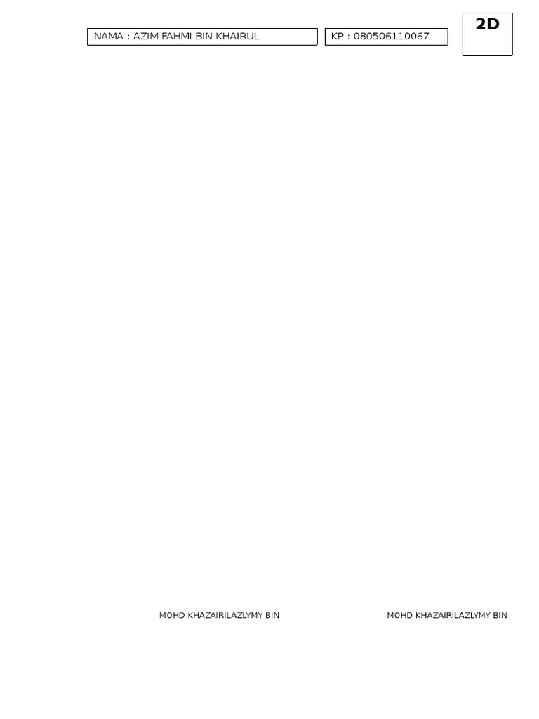 Personal Information of Azim Fahmi | PDF