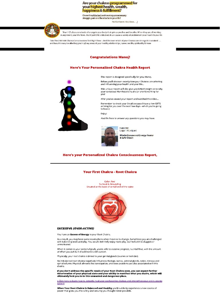 Chakra Consciousness Test | PDF
