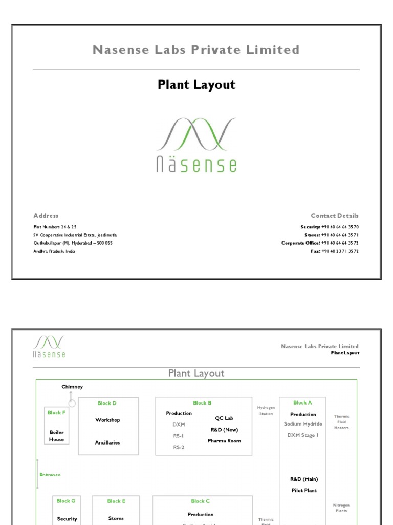 Nasense Labs Private Limited: Plant Layout | PDF