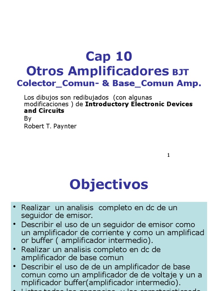 Amplificadores Colector Comun y Base Comun | PDF | Transistor de unión ...