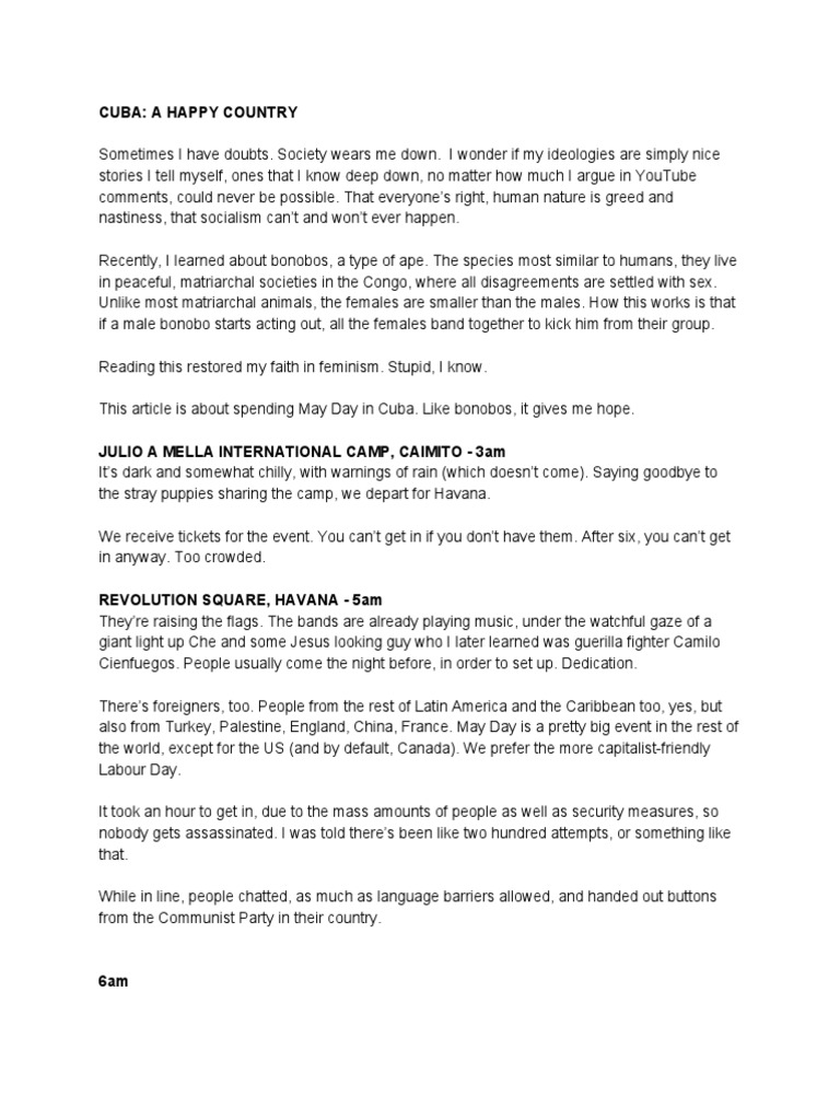 Cuba: A Happy Country | PDF | Cuba