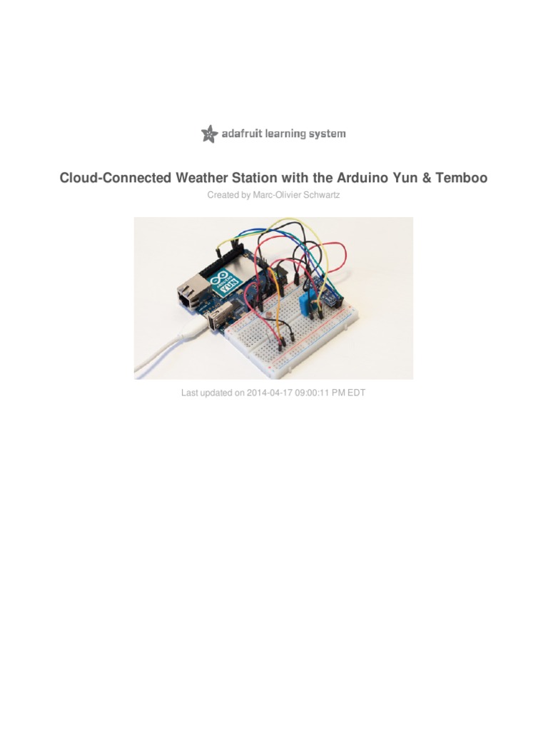 Cloud Connected Weather Station With The Arduino Yun And Temboo Pdf Arduino Wi Fi