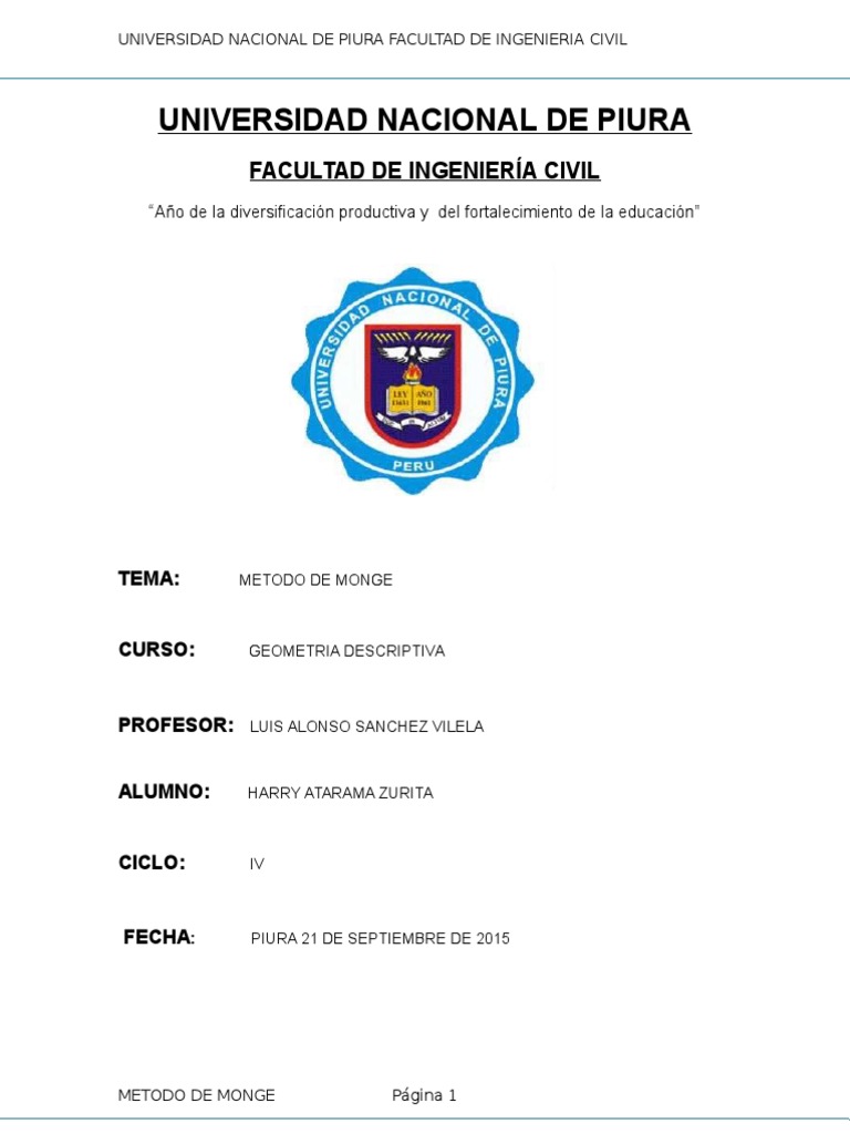 Understanding the Monge Projection Method through its Application in ...