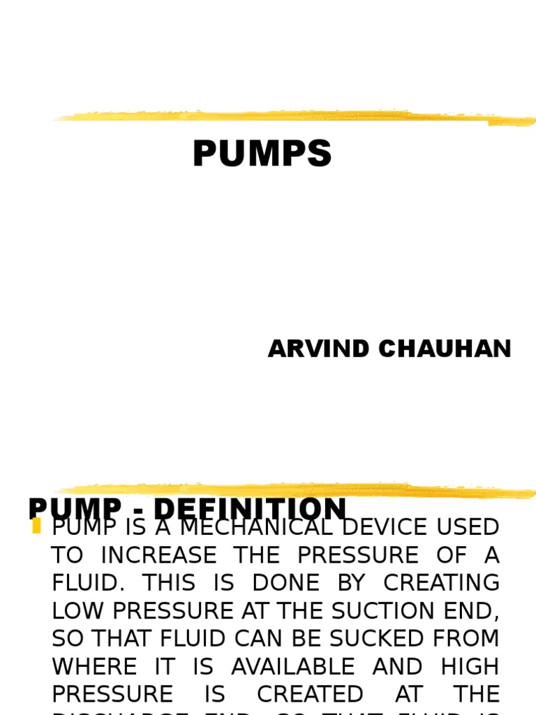 Presentation of Pump | PDF | Pump | Bearing (Mechanical)