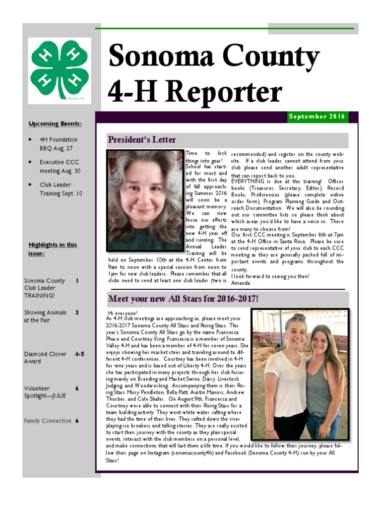 4-h Reporter Newsletter64690 | PDF | Harassment | Discrimination