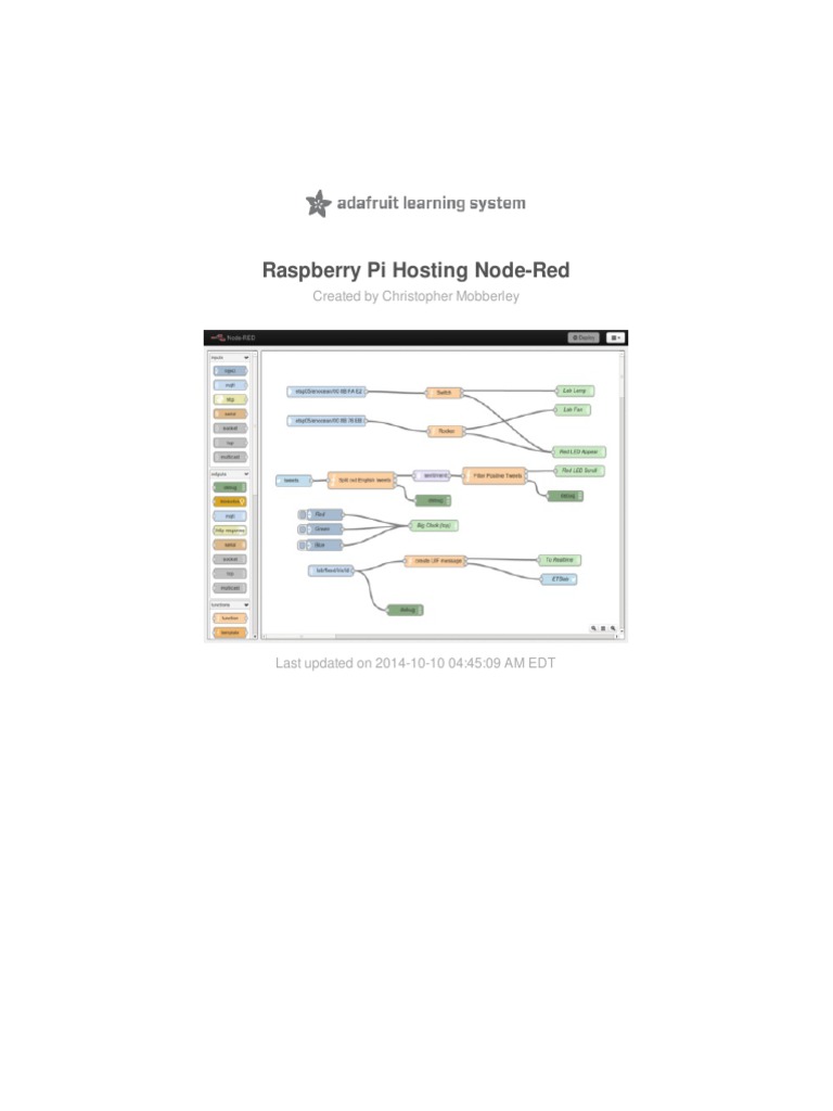 Raspberry Pi Hosting Node Red | PDF | Twitter | Debugging