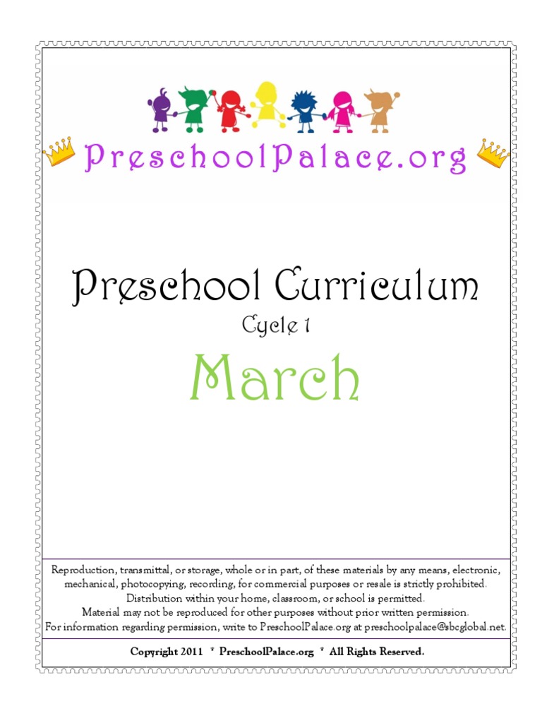 March 2012 Preschool Curriculum | PDF | Rainbow | Cupcake