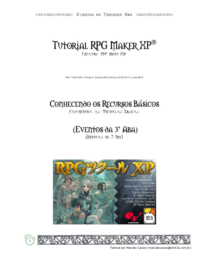 Conhecendo Os Recursos Do RPG Maker XP (Eventos Da Aba 3) | PDF | Jogos ...