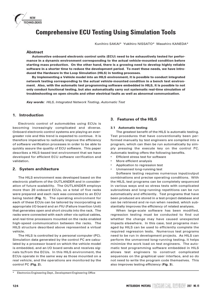Ecu Testing | PDF | Simulation | Embedded System