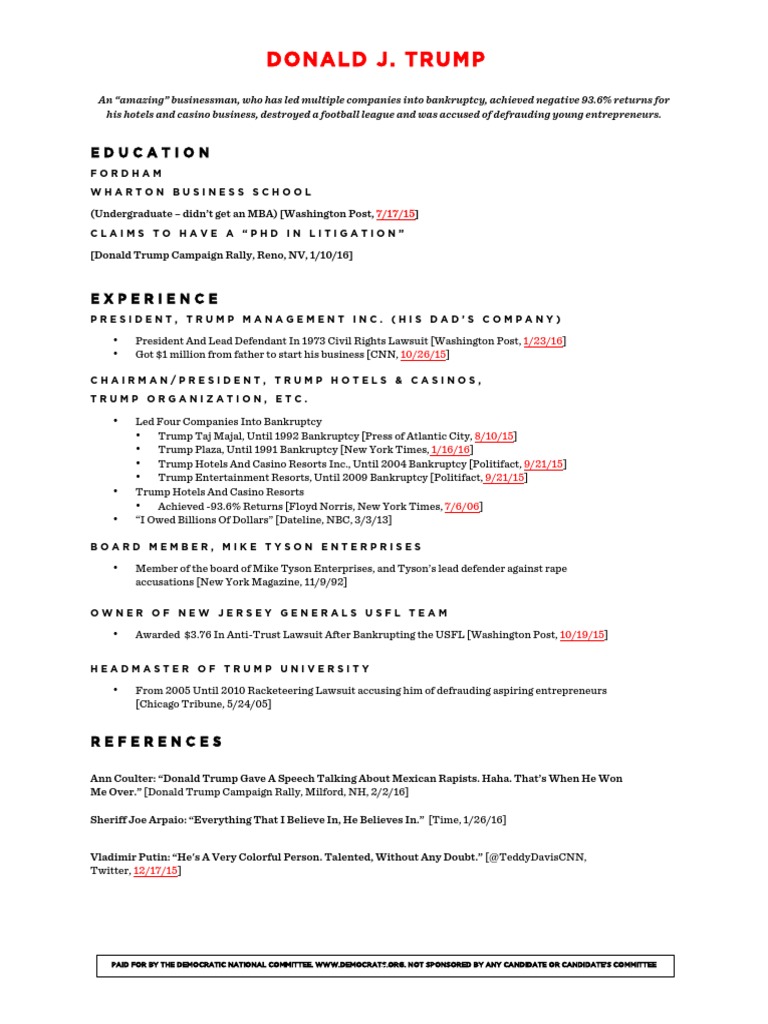 Trump Resume PDF | PDF