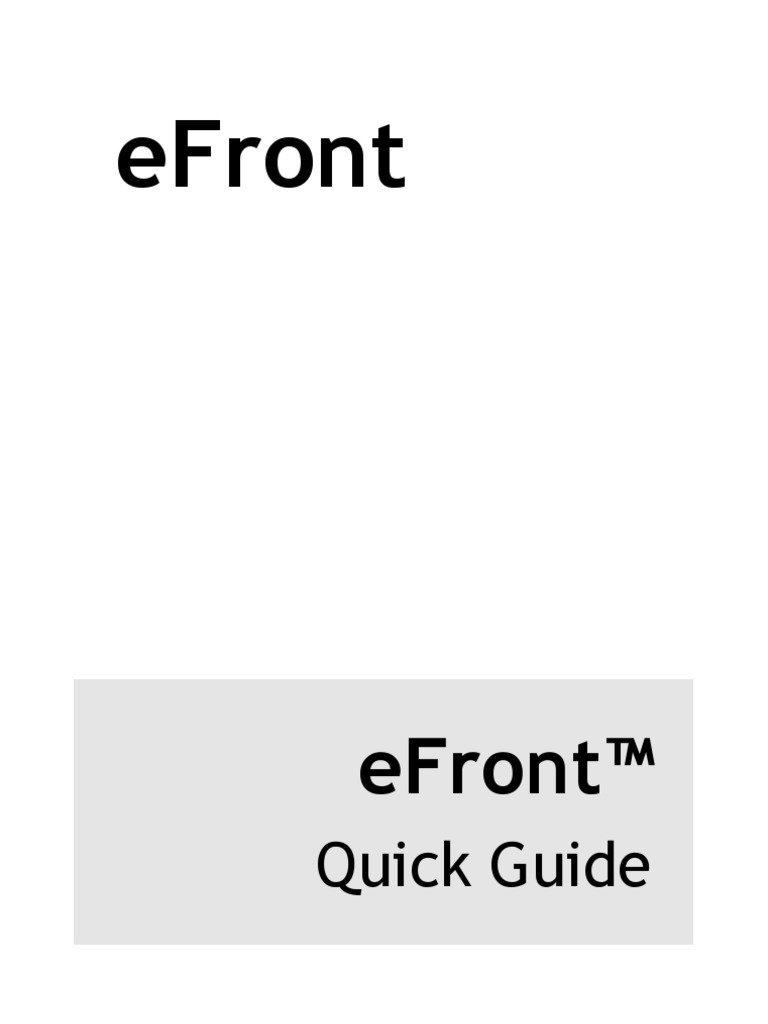 Efront LMS/LCMS Quick Guide | PDF | Internet Forum | Educational Technology