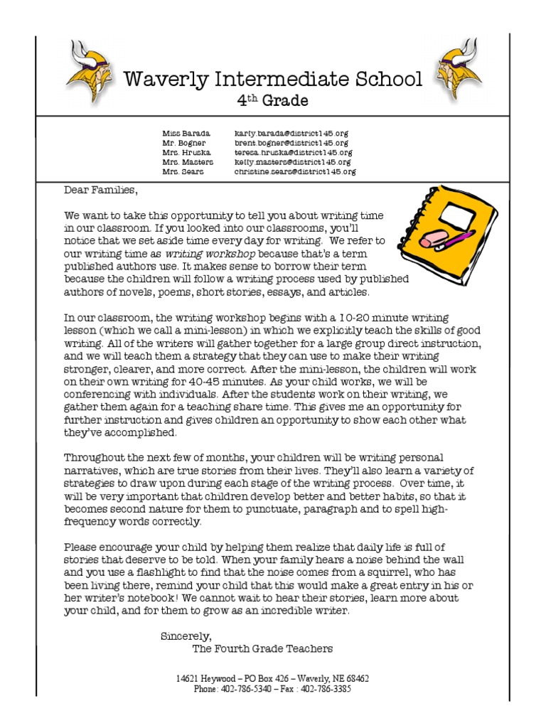 Writing Personal Narratives-Letter To Parents-1 | PDF