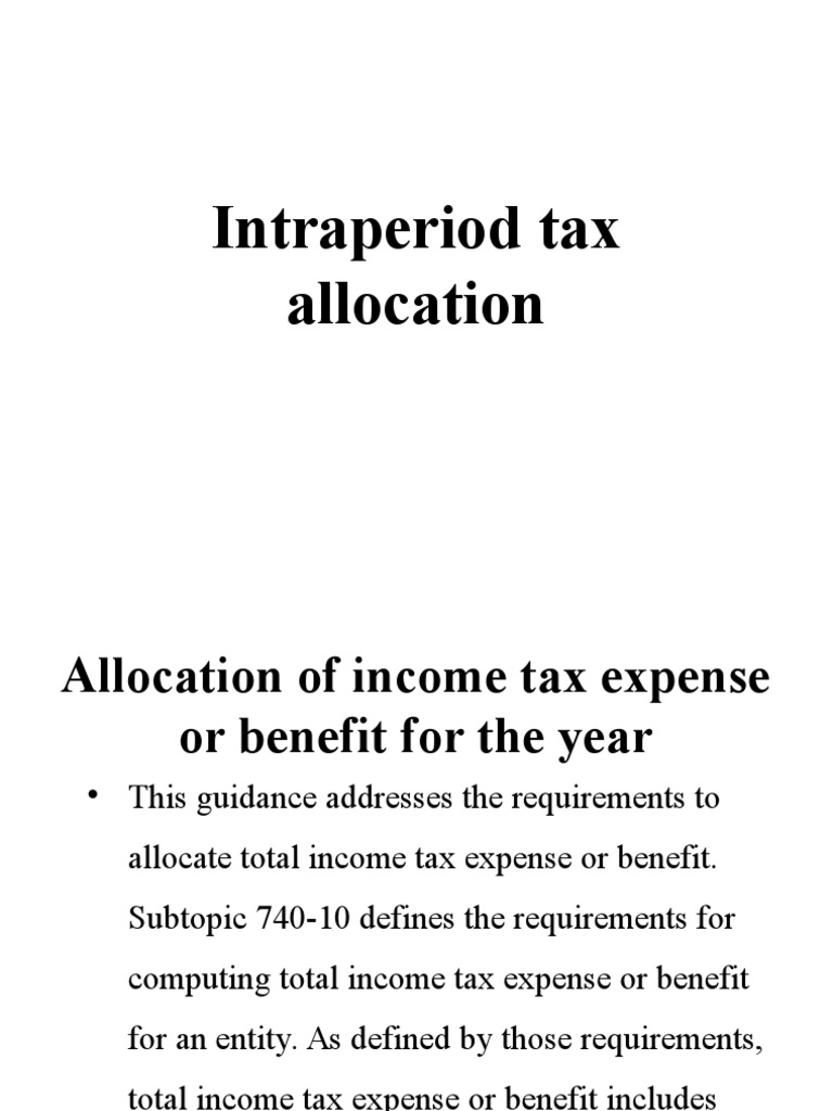 Chapter 12 - Intraperiod Tax | PDF | Tax Expense | Dividend
