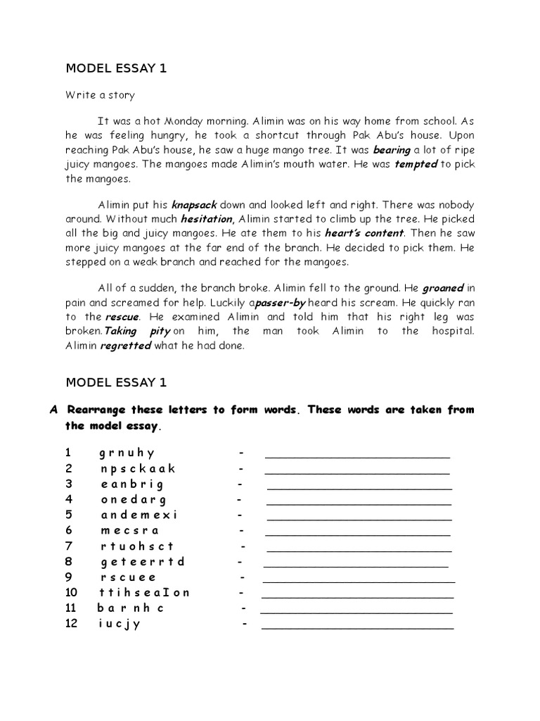 Model Essay 1 | PDF