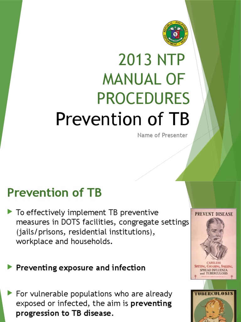 Guidelines for Tuberculosis Prevention and Control in DOTS Facilities ...