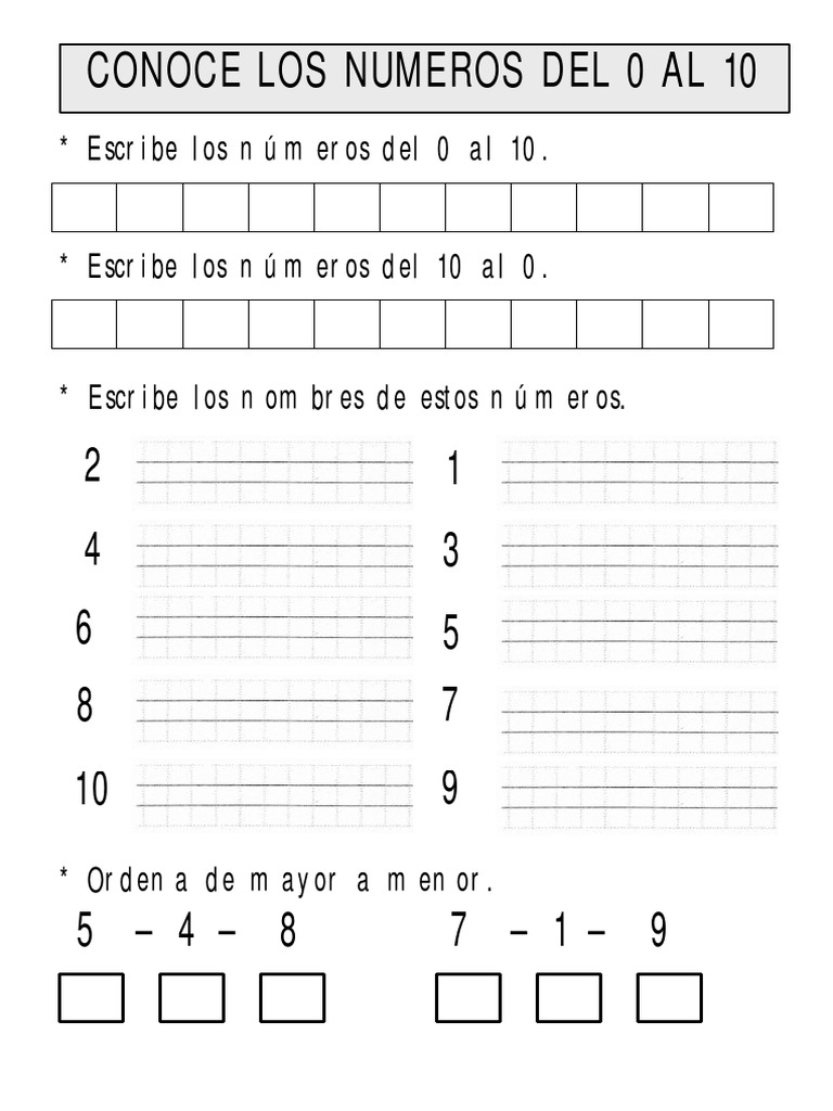 Actividades con Números del 0 al 30 | PDF