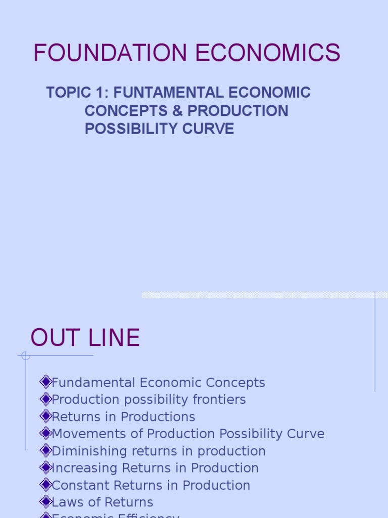 Foundation Economics Lecture 1 | PDF | Factors Of Production | Economics