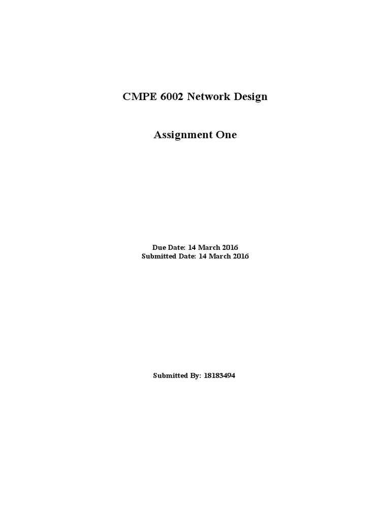 Network Design Assignment 1 | PDF | Network Packet | Router (Computing)