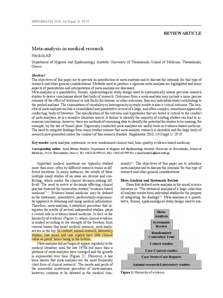Meta Analysis | PDF | Meta Analysis | Systematic Review