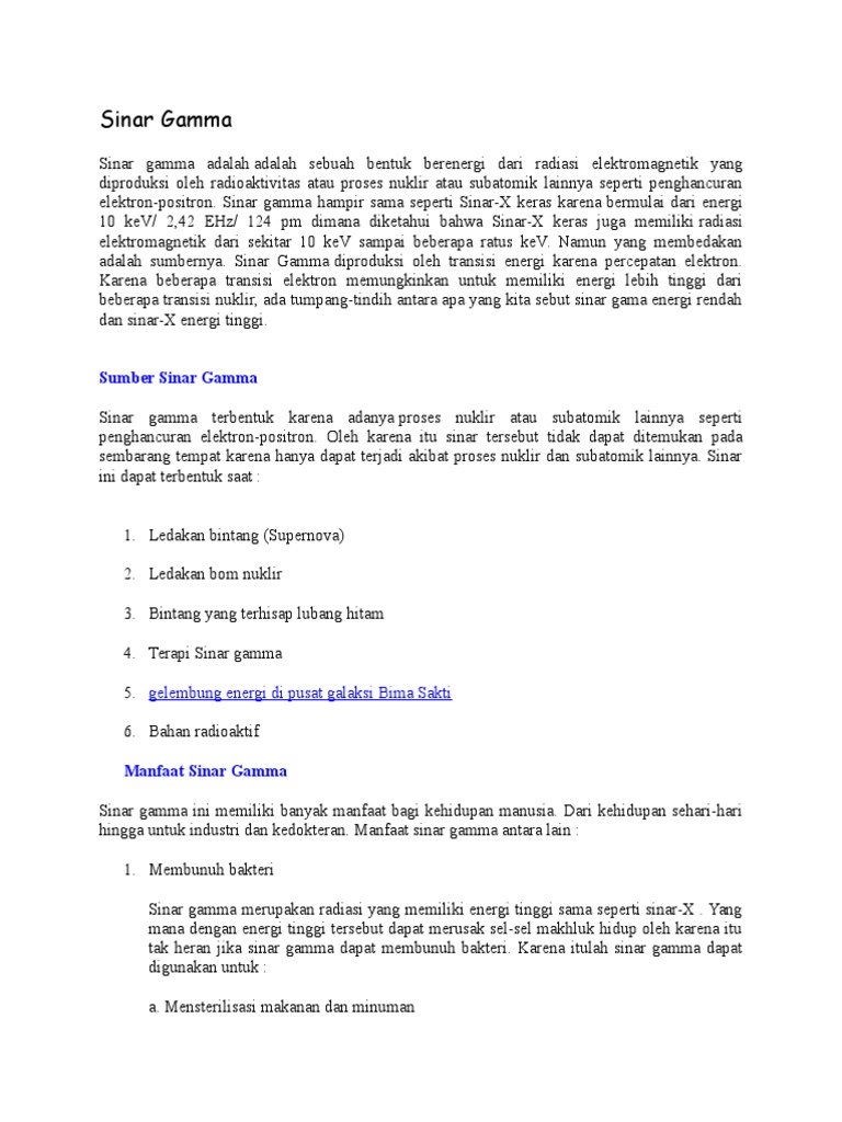 Sinar Gamma | PDF